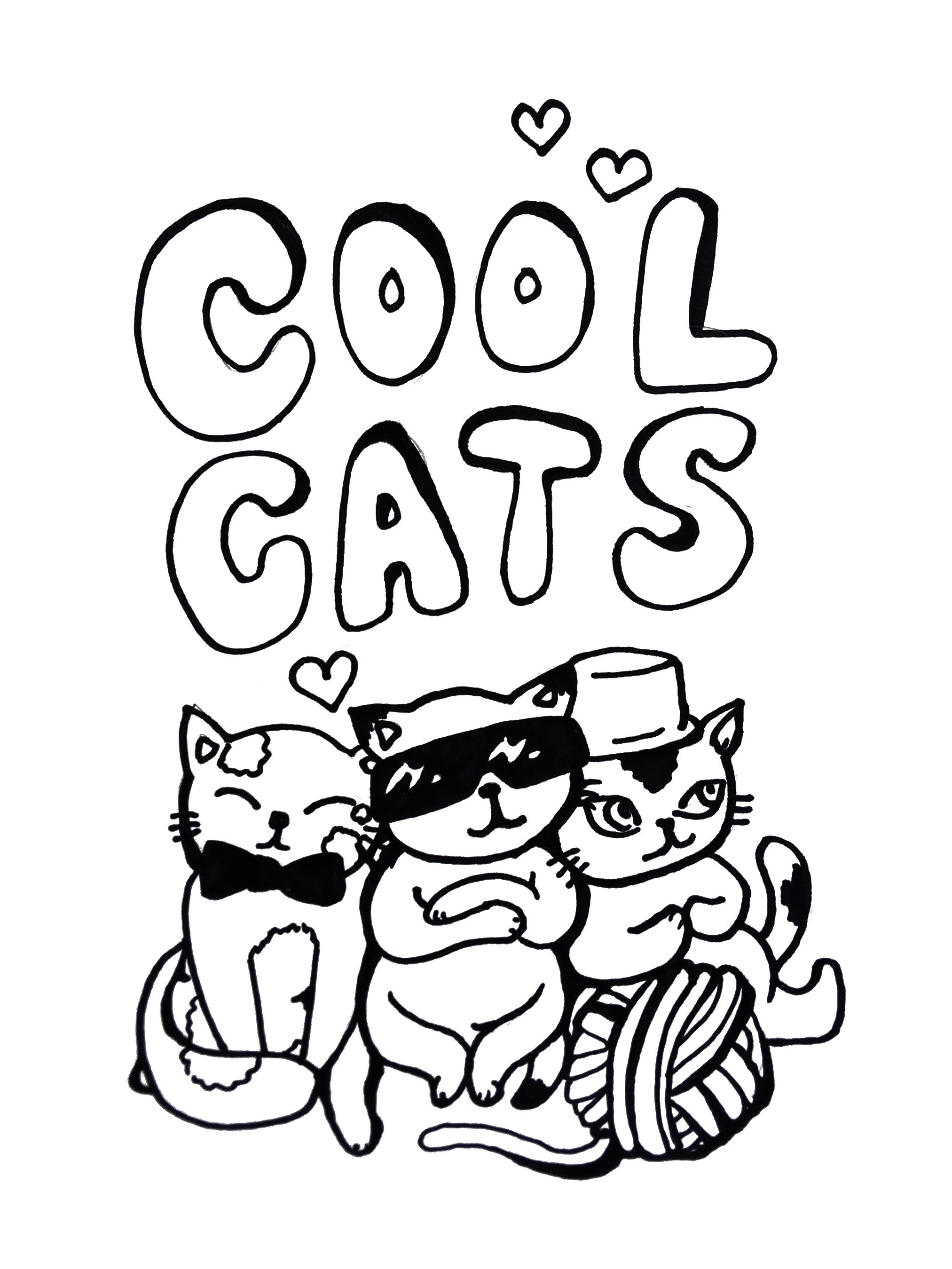 Cool Cats Digital Coloring Book - Etsy