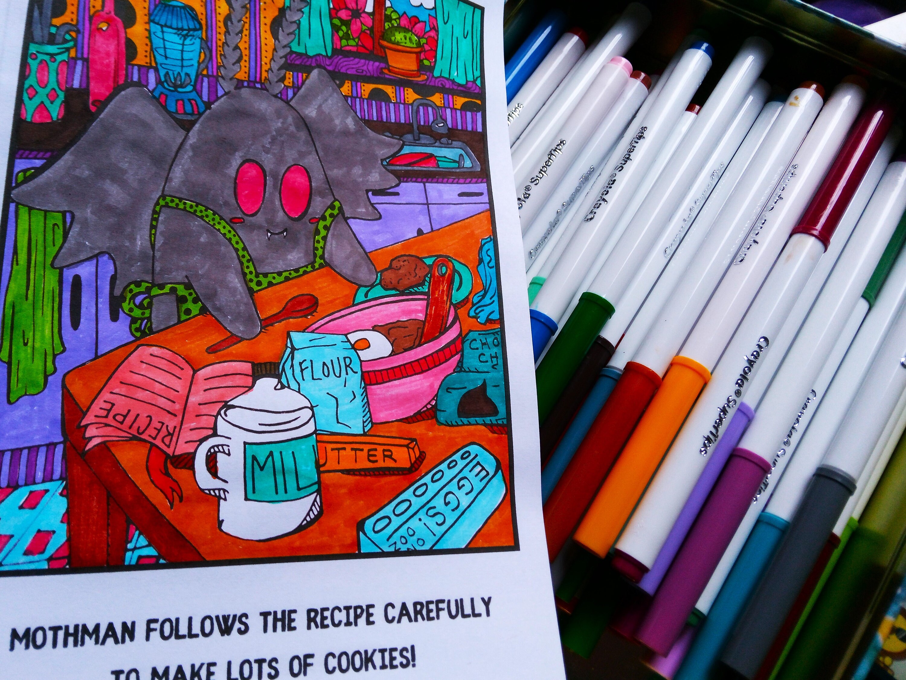 Cookies With Mothman Digital Coloring Book - Etsy