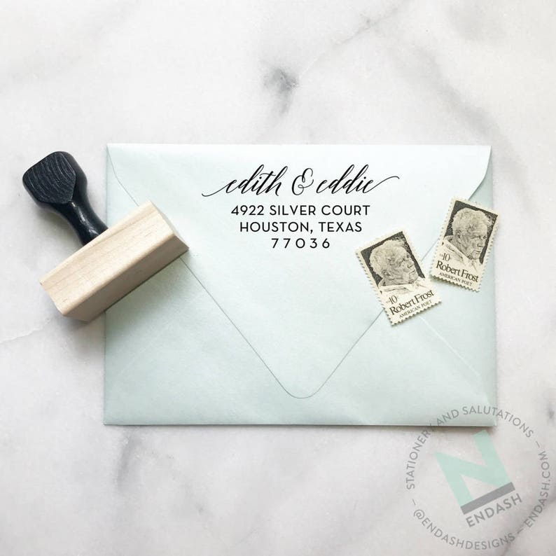 Custom Calligraphy Address Stamp - Etsy