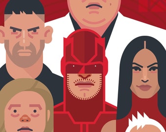 Daredevil Pixel Art Small Print - Etsy