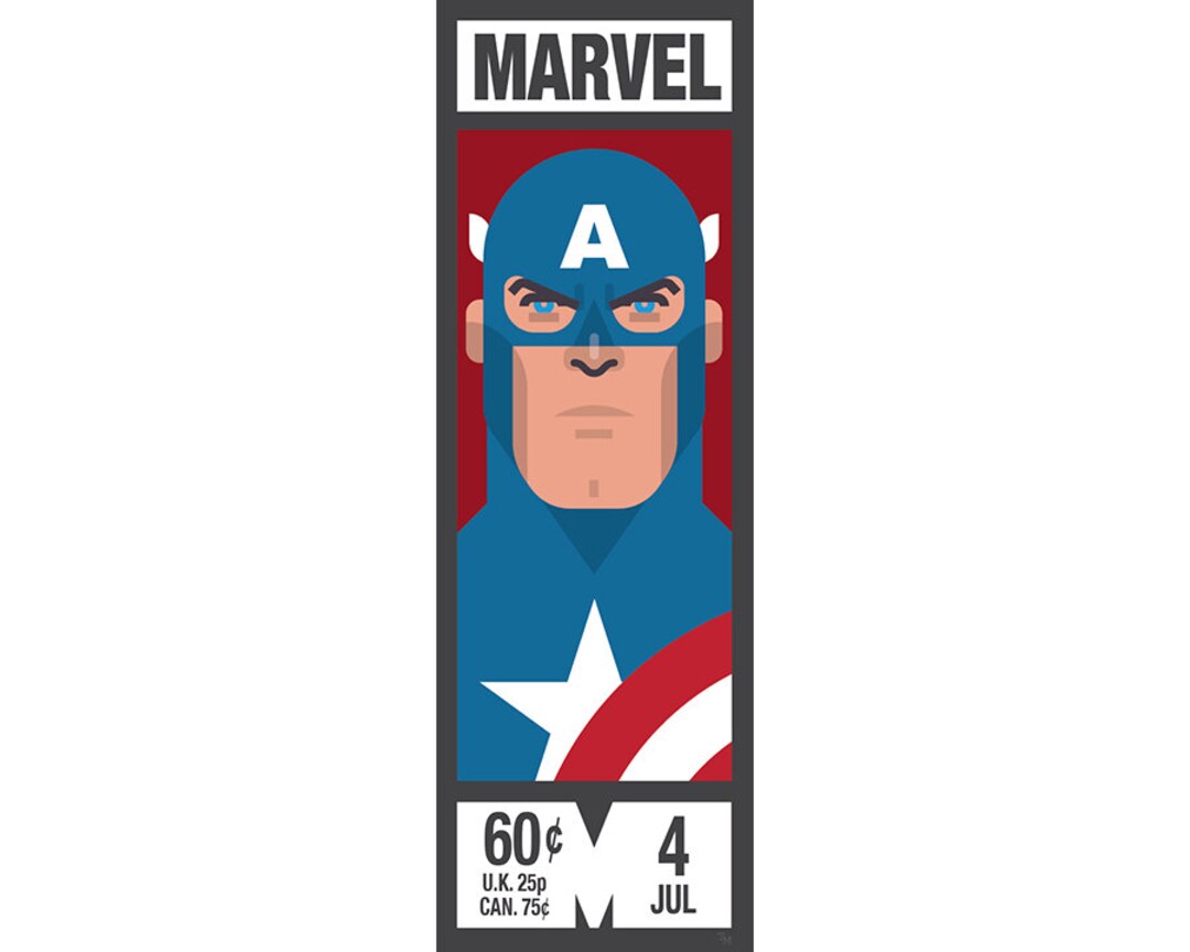 CUSTOMIZED Captain America Corner Box Print - Etsy