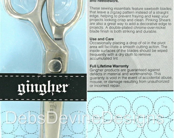 Gingher Pinking Shears, 7 1/2" Scissors, Ginger Scissors, Fine Quality ...