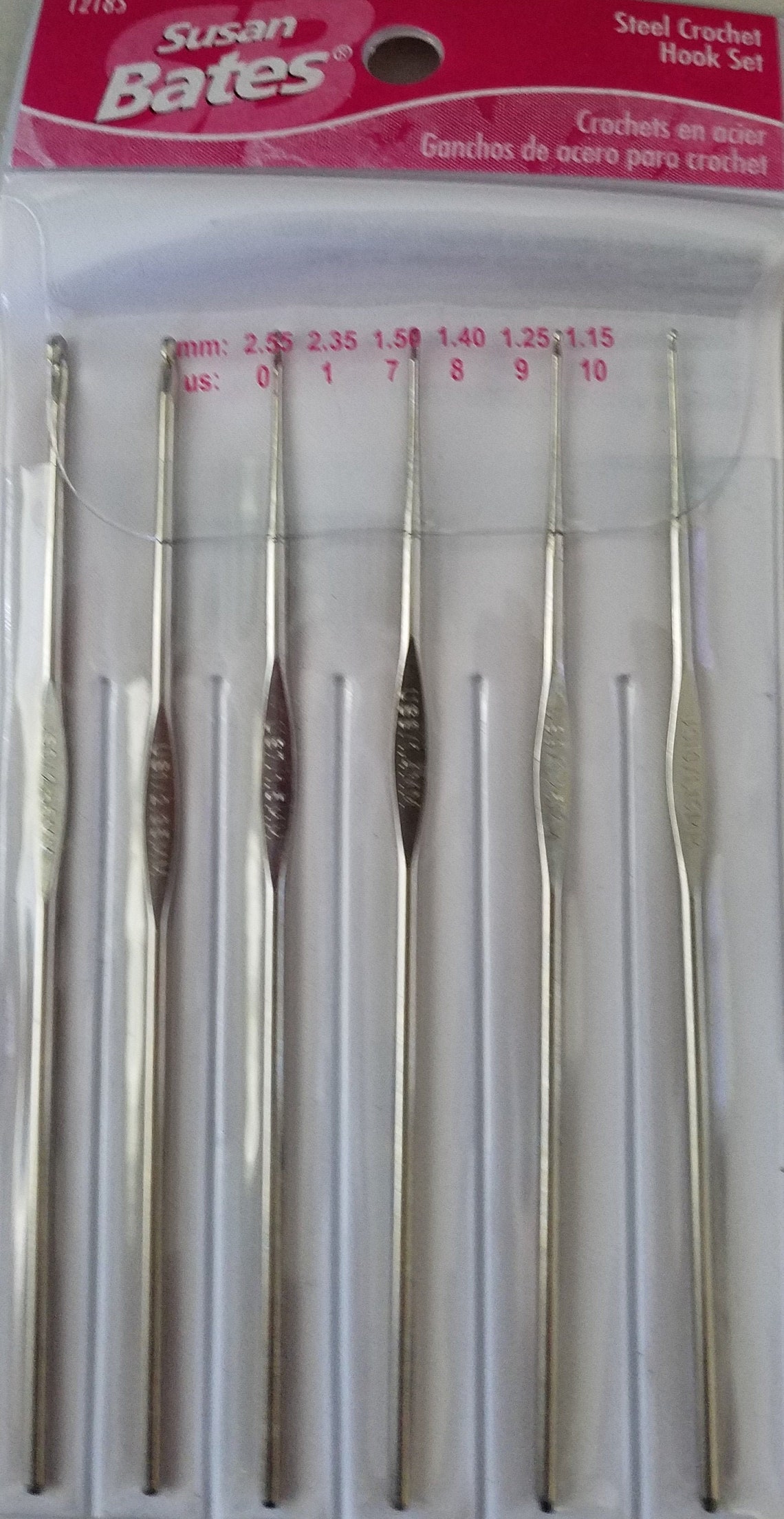 Susan Bates Crochet Hook Sets, Steel Hooks(6 Hooks 0,1,7,8,9,10 ...