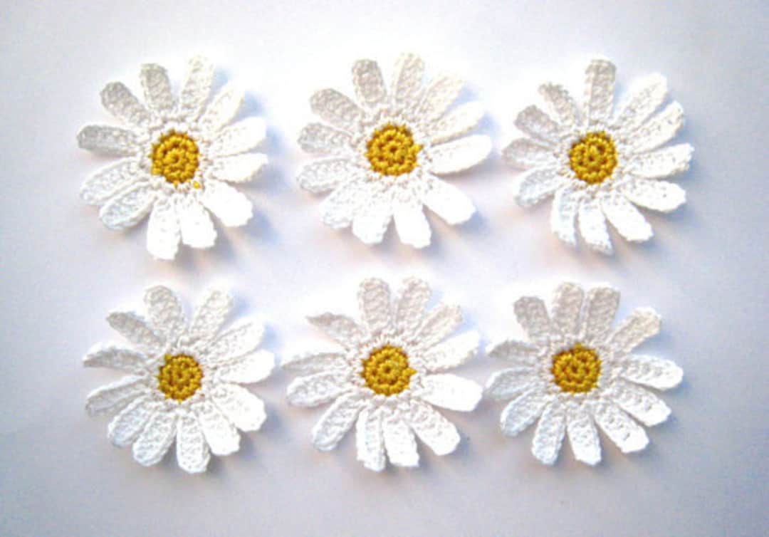 12 Petal Daisy Applique Pattern - Crochet Flower Pattern - Crochet ...