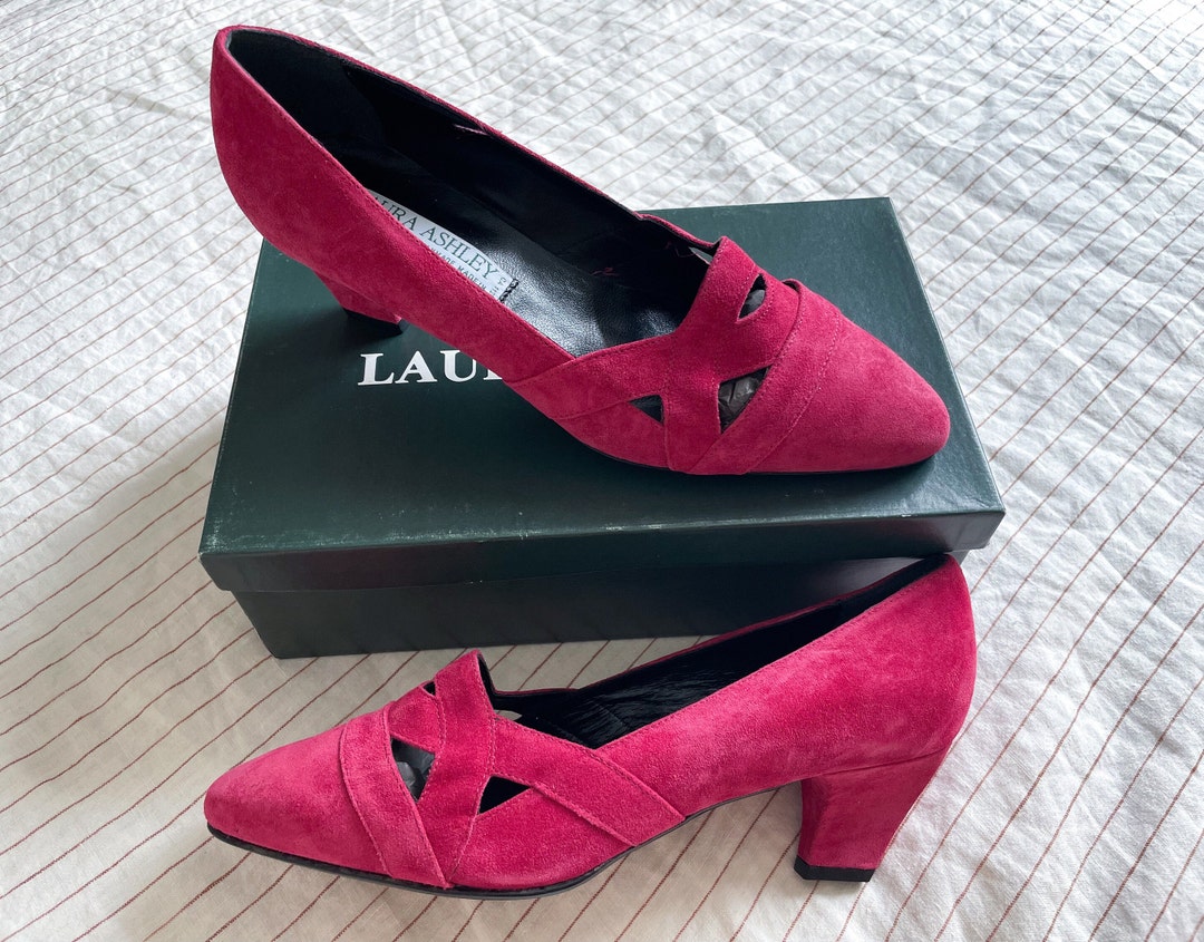 Vintage Laura Ashley NEW Fuchsia Pink Suede Shoes Size EU 40, UK 6.5 ...