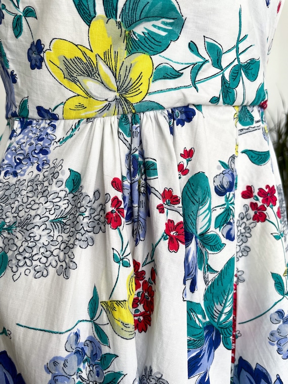 Vintage 1950s 'Alice Edwards' floral print cotton hal… - Gem