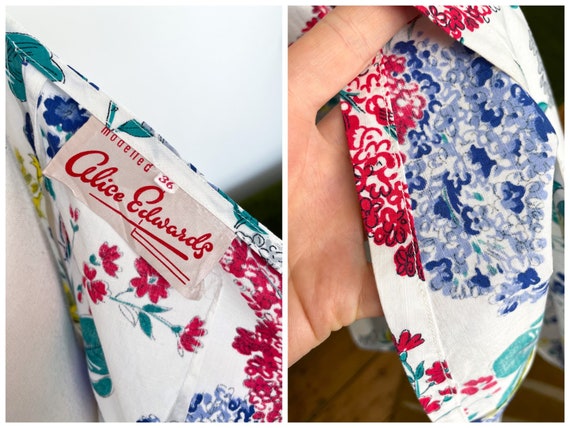 Vintage 1950s 'Alice Edwards' floral print cotton hal… - Gem