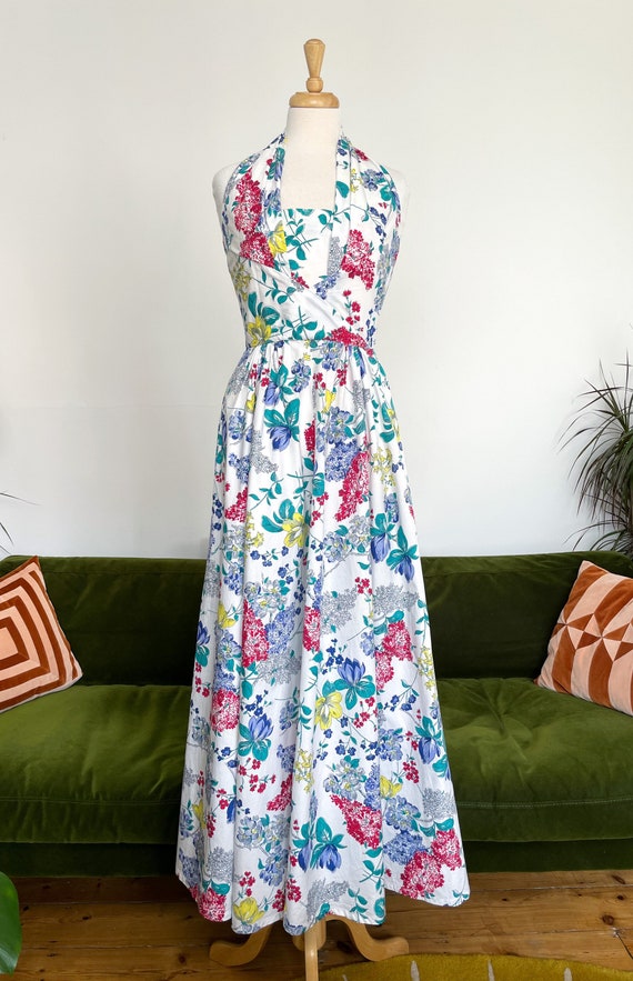 Vintage 1950s 'Alice Edwards' floral print cotton hal… - Gem