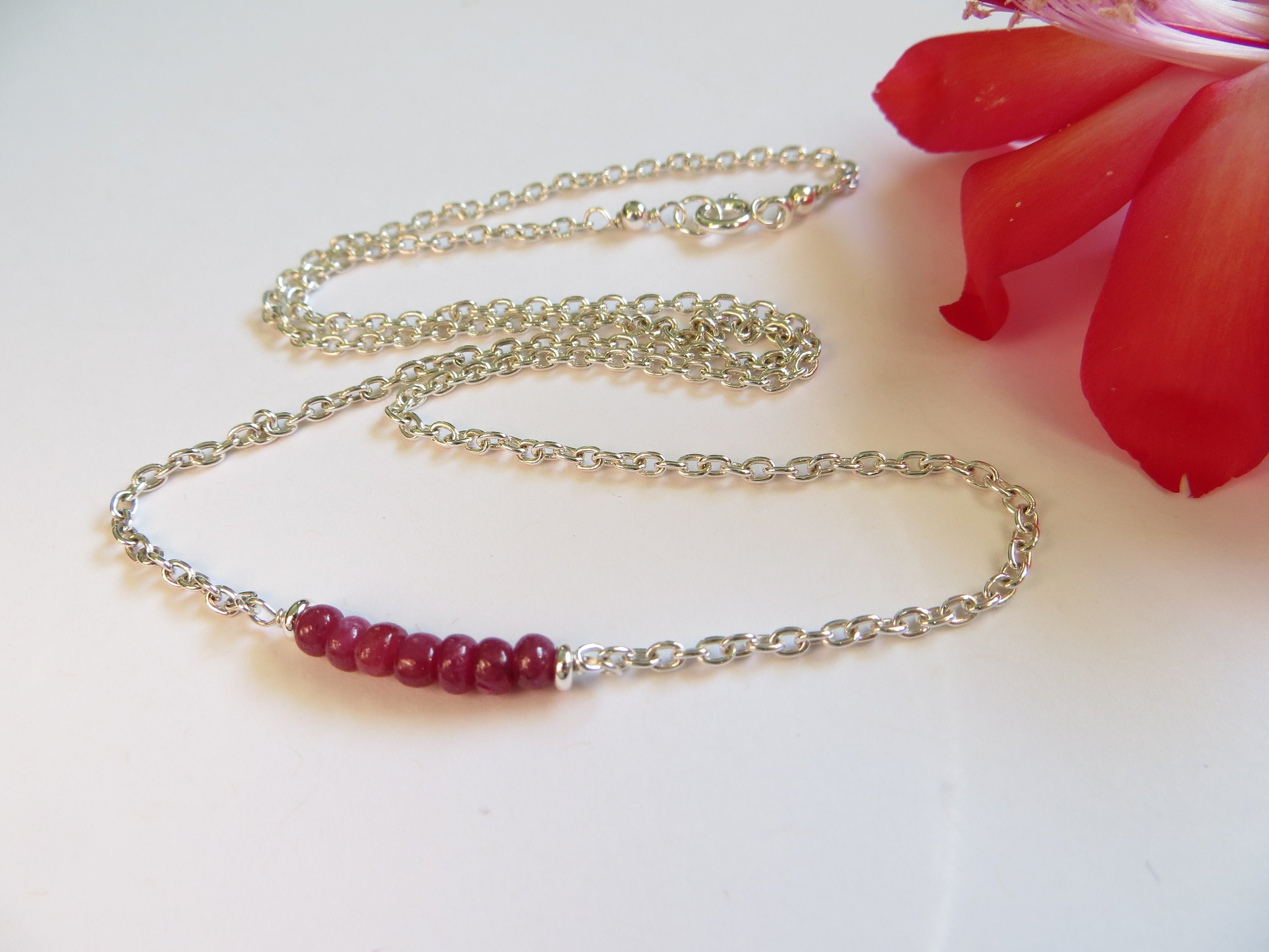 Ruby Necklace July Birthstone Necklace Red Layering - Etsy Ireland