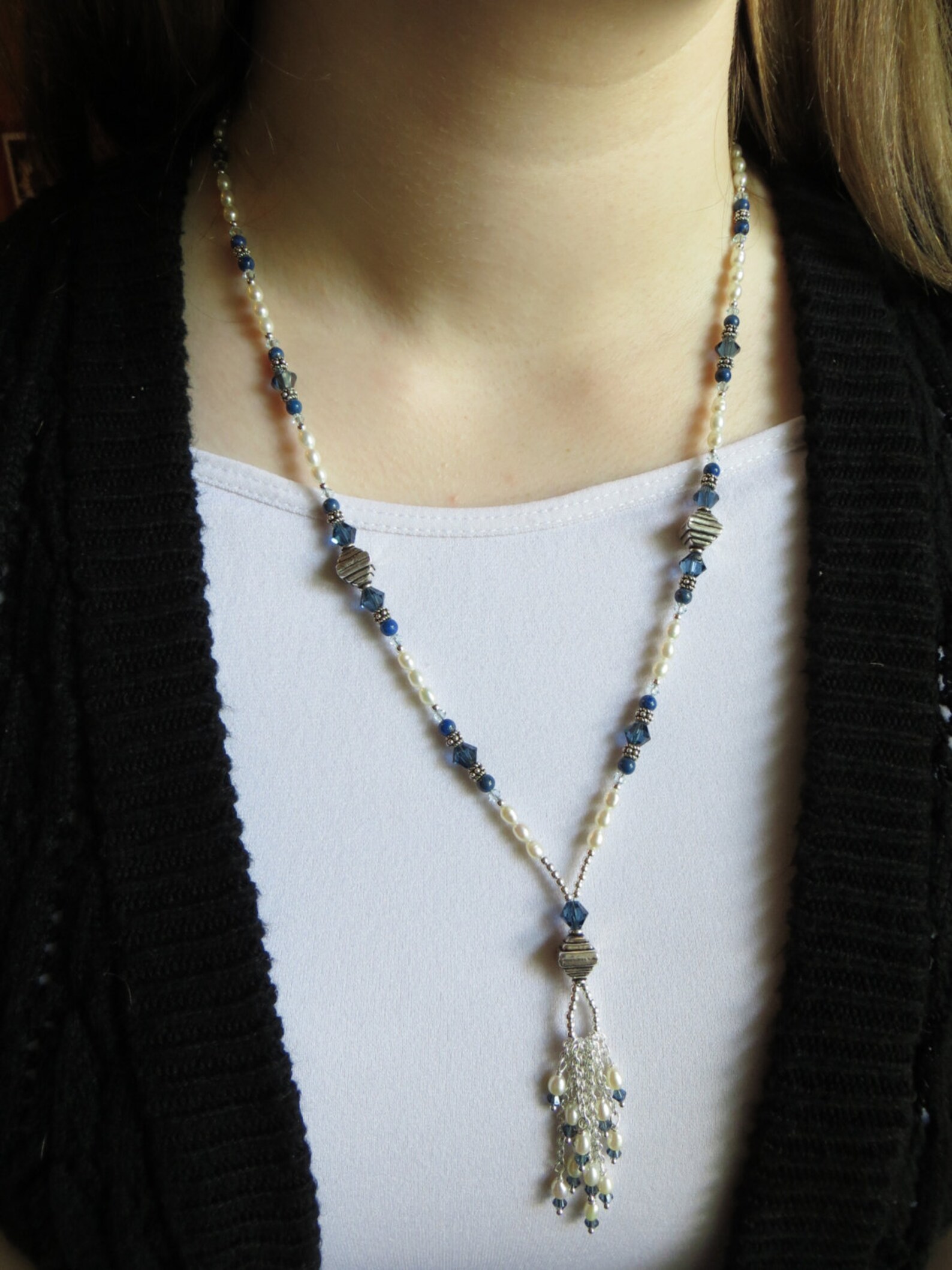 Great Gatsby Necklace Freshwater Pearl Beaded Tassel | Etsy