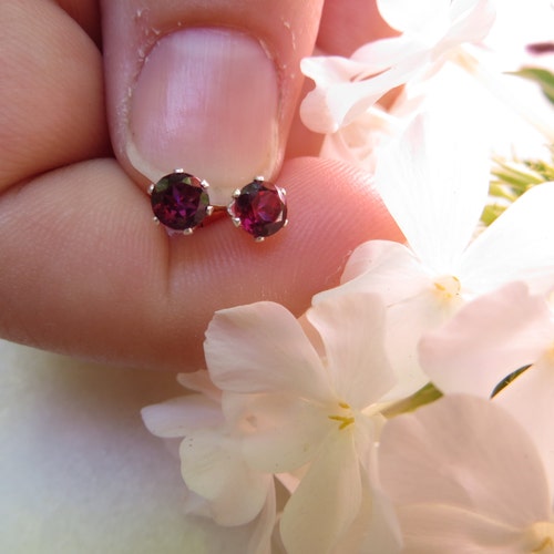 Red Crystal Studs Crystal Studs Red Studs Red Stone Studs | Etsy