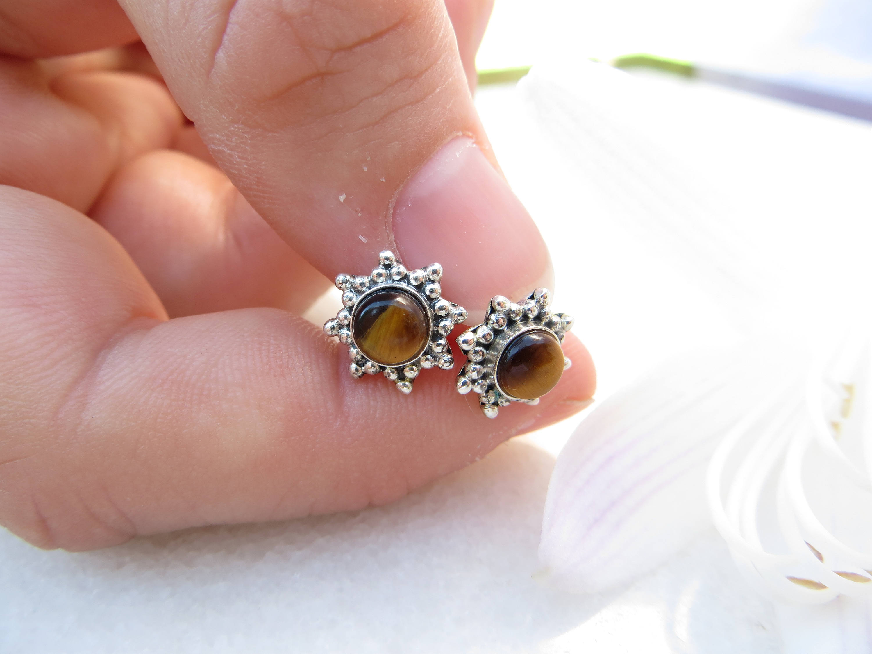 Tiger Eye Studs Southwest Studs Tiger Eye Posts Tiger Eye | Etsy