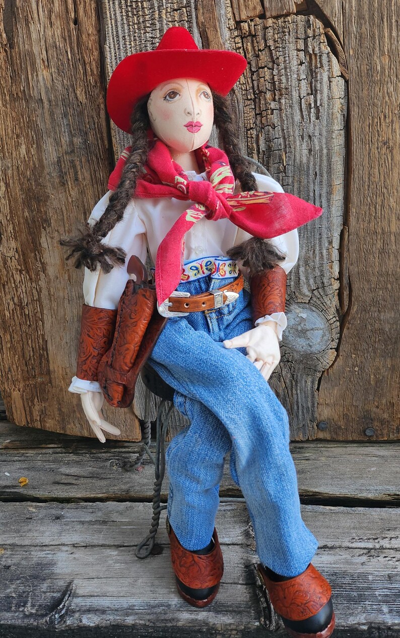 Cowgirl Art Doll in Blue - Etsy