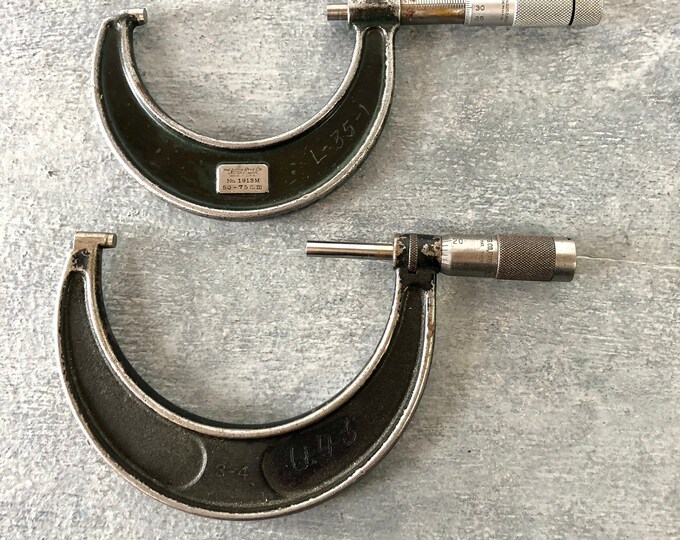 2 Vintage, Outside Micrometers, Lufkin, Brown & Sharpe, Made in USA ...
