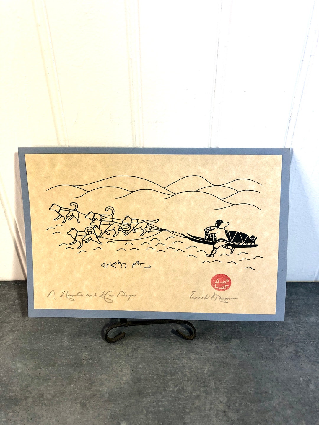 Indigenous Art, Enook Manomie, Limited Edition, A Hunter and His Dogs ...