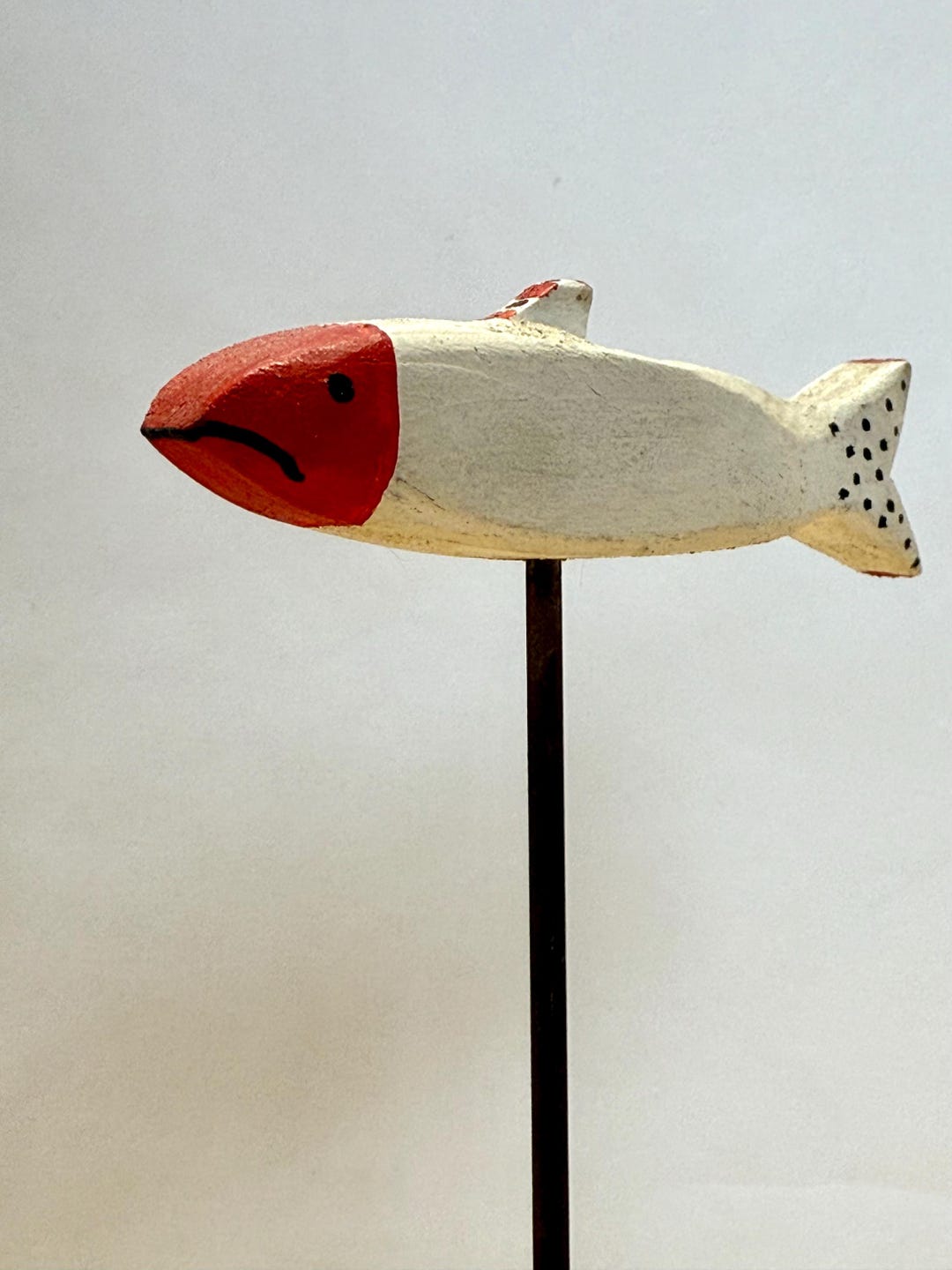 Vintage Folk Art Fish Decoy: Handmade Wood & Birch Bark Nautical Decor ...