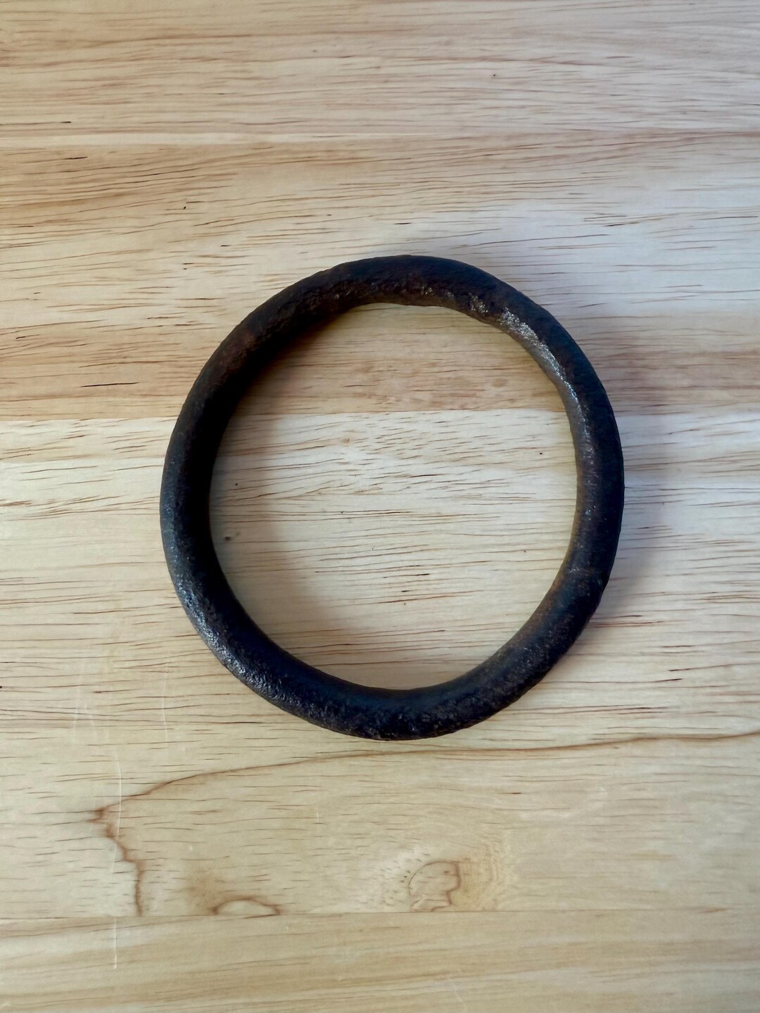 Vintage Handmade Iron Horse Tie, Hitching Post Ring, Hand Forged Circle ...