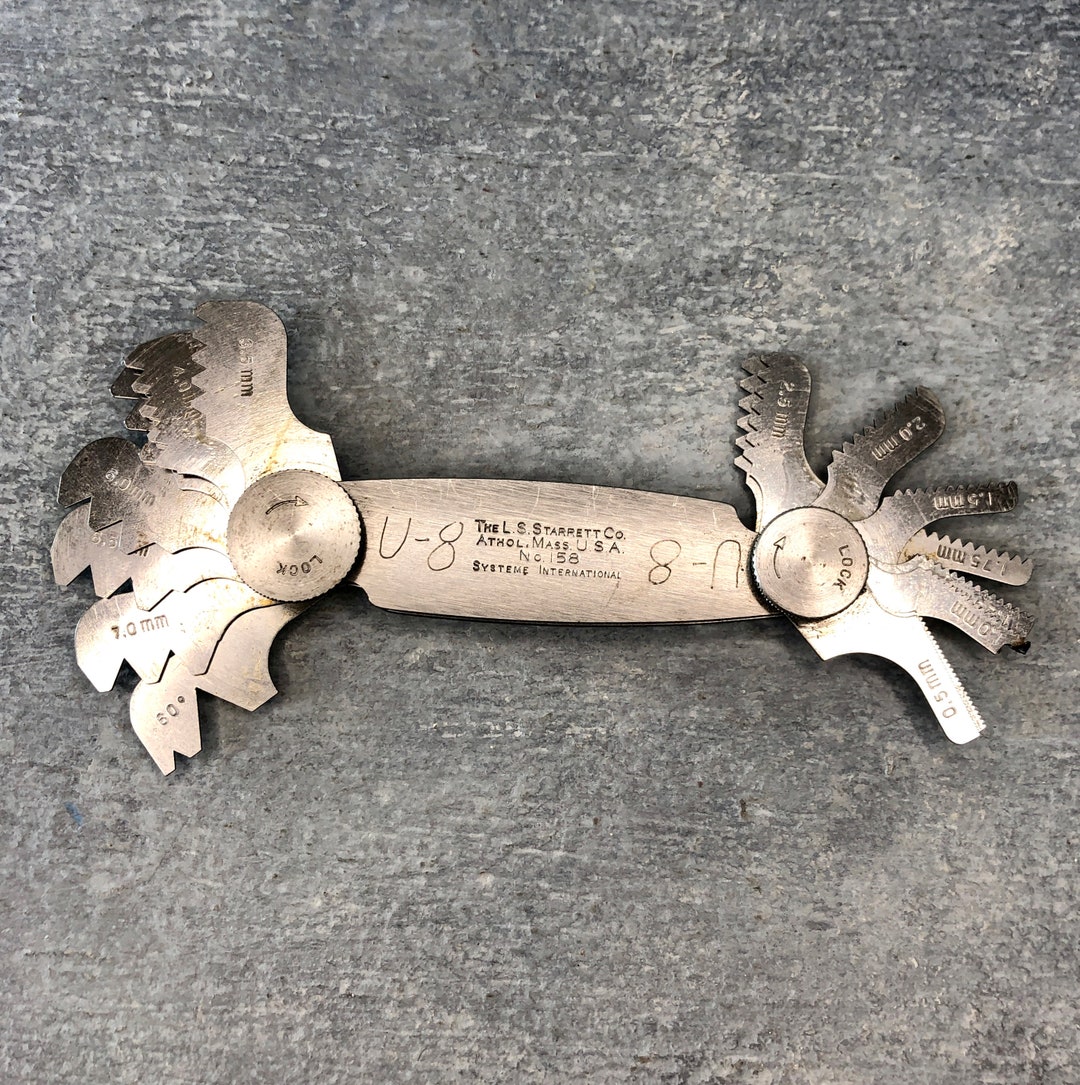Vintage, Screw Pitch Gage, Starrett Co, Gauge, Machinist Tool ...