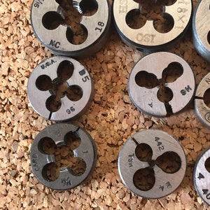 Vintage, Lot of 35, Threading Dies, Metal Work, Lathe Tool, Machinist ...