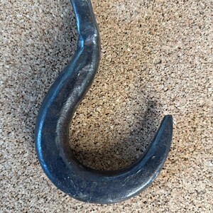 Extra Large Vintage, Iron Hook, Hand Forged, Old Barn Hardware, Pulley ...