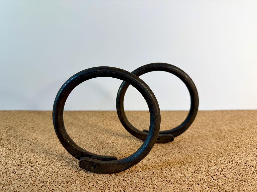 Vintage Handmade Iron Horse Tie, Hitching Post Ring, Hand Forged Circle ...