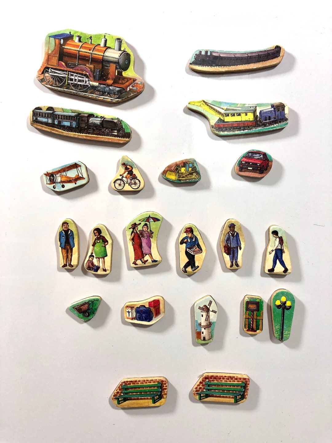 Vintage Refrigerator Magnets, Lot of 21, Made in Germany, Wood Magnets ...