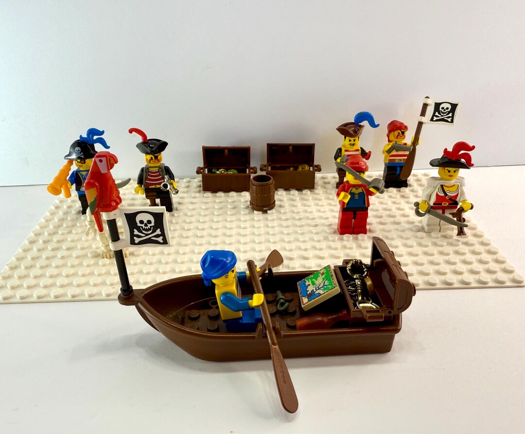 Vintage Lego, Pirate Lot, Female Pirates, Row Boat, Treasure Chests ...