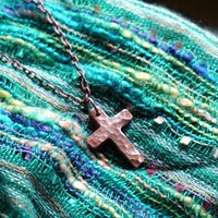 Hand Forged Copper Cross * Hammered Cross Pendant * Christian Gift for ...