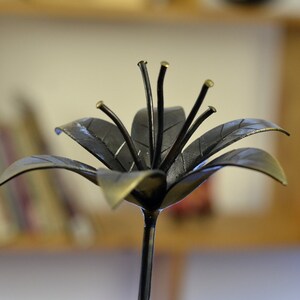 Metal Lily Art Sculpture *14" Metal Lily Blacksmith Made Sculpture ...