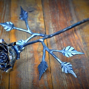 Metal Rose Steel Rose Rose Art Bloom Sculpture Blacksmith Made Rose ...