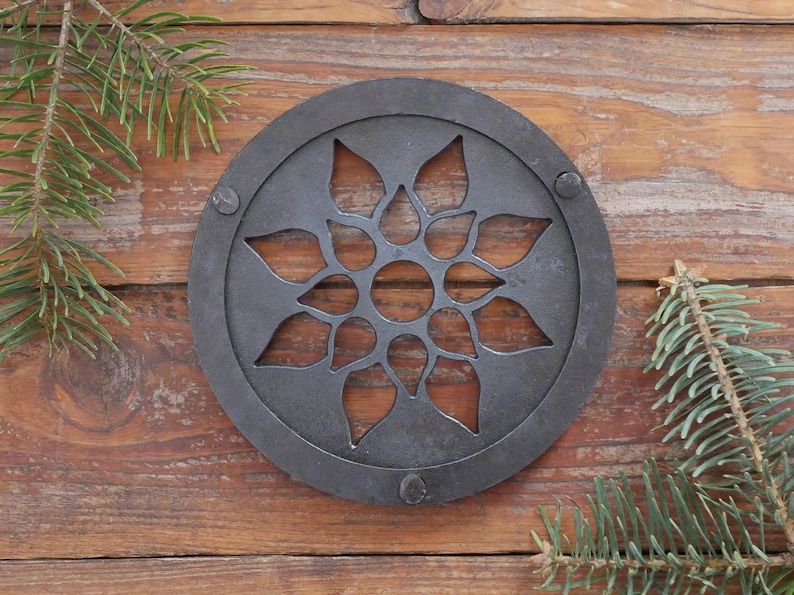 Sunflower Trivet * Metal Trivet for Hot Dishes * Black Trivet for Hot ...