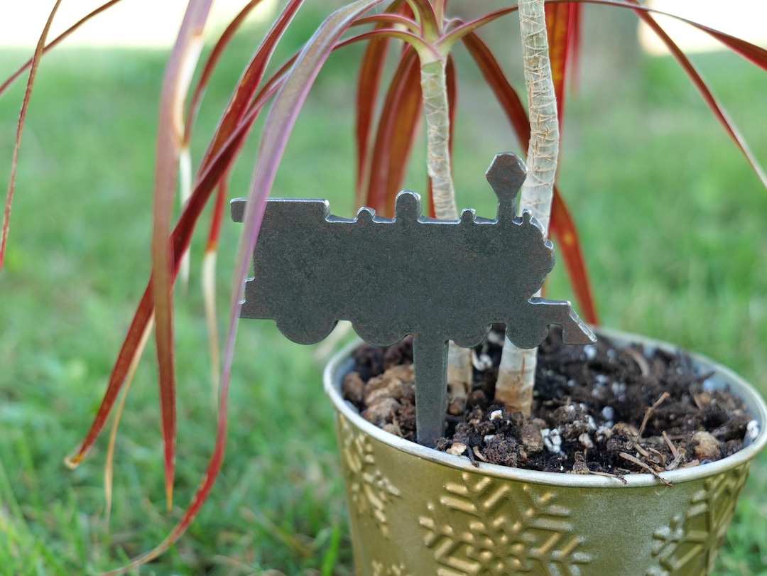 Train Garden Stake * Metal Planter Decoration * House Plant Decorations ...