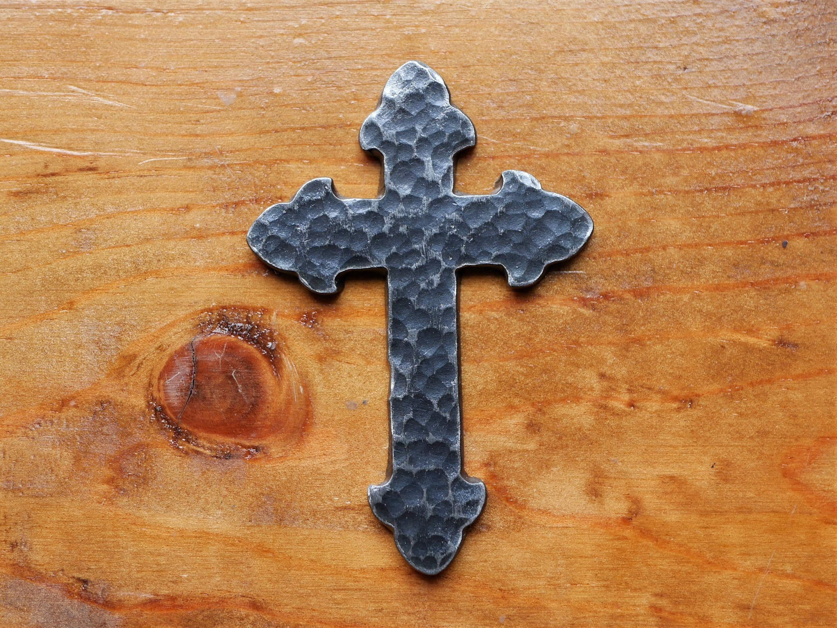 Hand Forged Steel Cross Hammered Pocket Cross Small Cross | Etsy