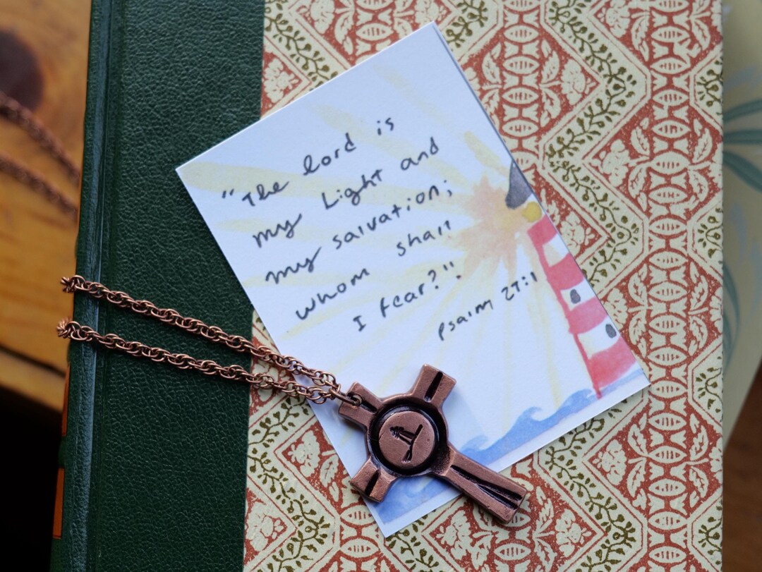 Copper Lighthouse Necklace * Psalm 27:1 Lighthouse Necklace *bible ...