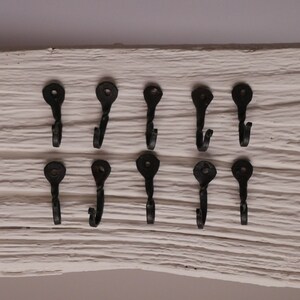 10 Small 1-1/4” Decorative Black Metal Wall Hooks Twisted Hook Lot ...