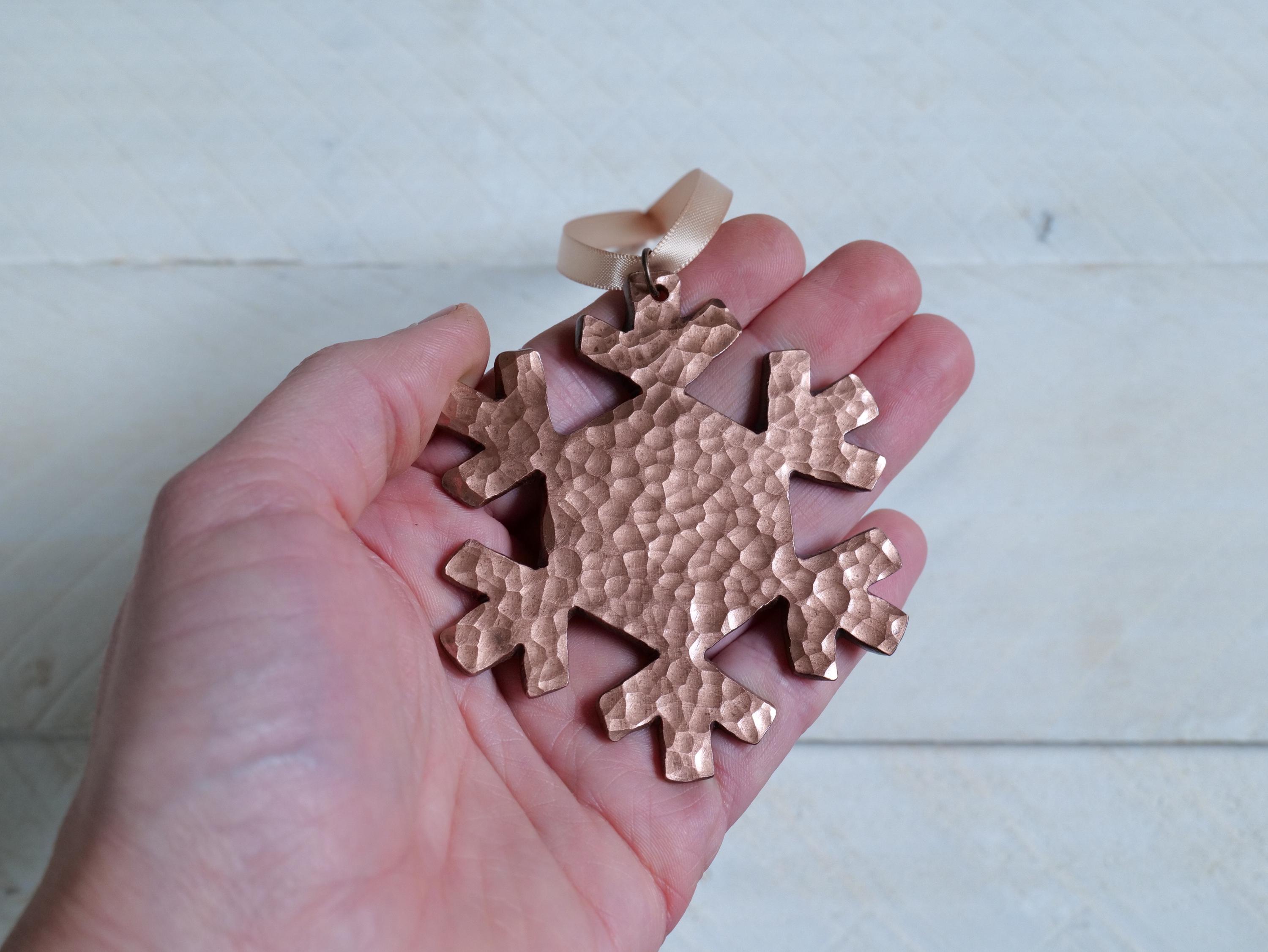Hand Forged Copper Snowflake Ornament * Christmas Decor * Winter Gifts ...