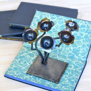 Forged Flower Sculpture *bundle of Metal Flowers * Metal Flower Bouquet ...