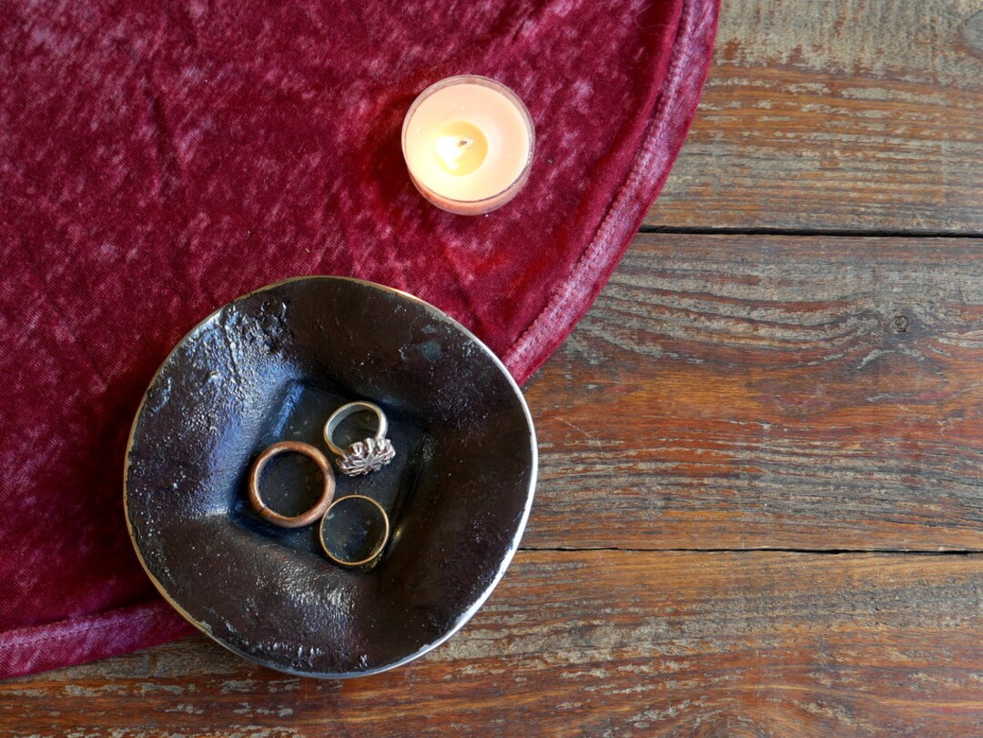 Jewelry Dish * Small Decorative Metal Steel Bowl * Hand Forged ...