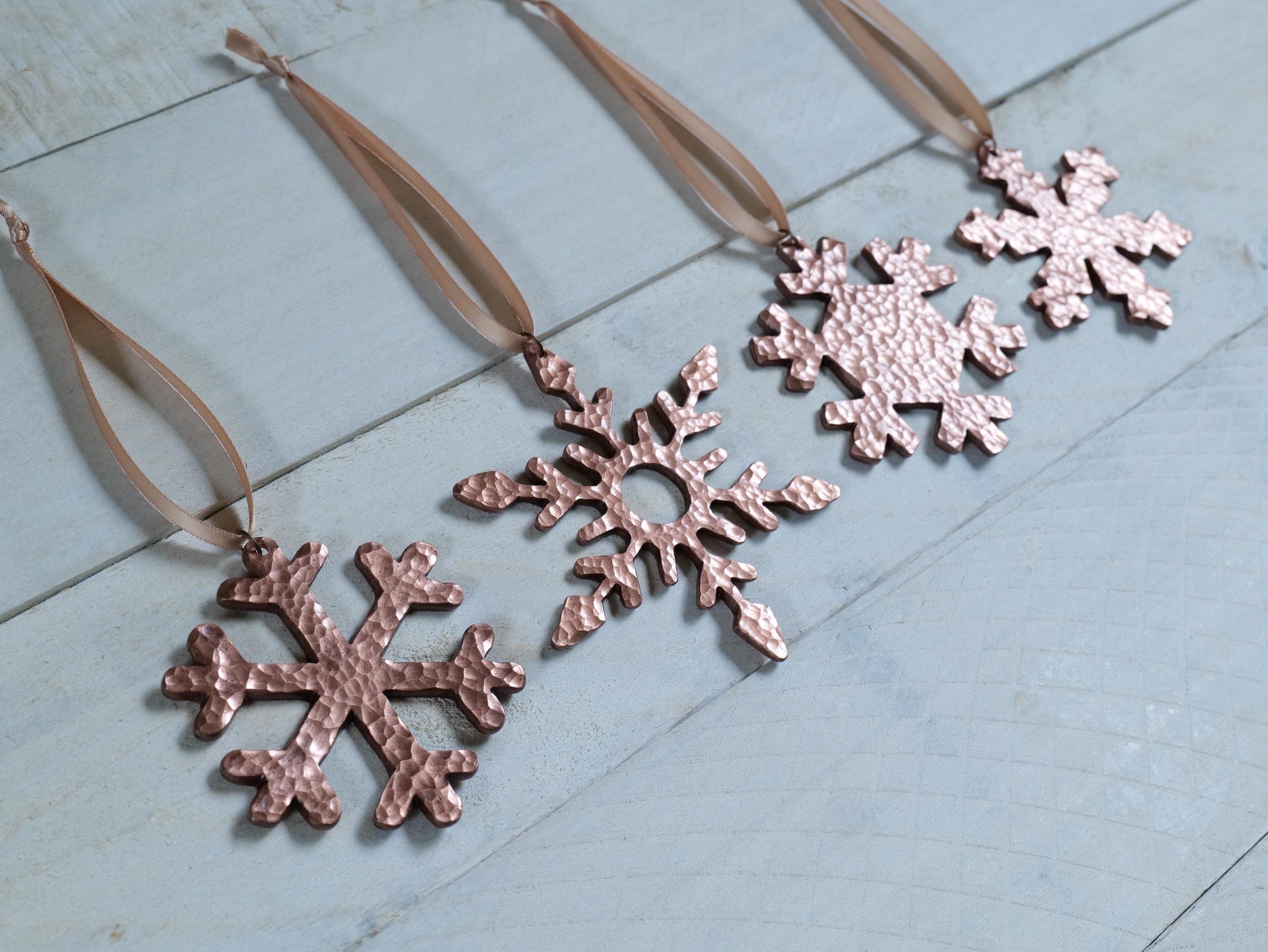 Hand Forged Copper Snowflake Ornament * Christmas Decor * Winter Gifts ...