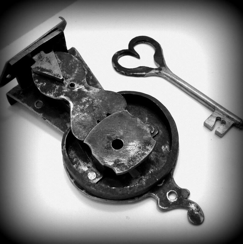 Custom Forged Lock Blacksmith Made Door Lock and Key Hand | Etsy
