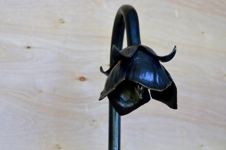 Metal Flower Lamp * Blacksmith Made Lamp Art * Hand Forged Table Lamp ...