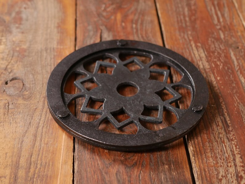 Flower Trivet * Metal Trivet for Hot Dishes * Black Trivet for Hot Pan ...