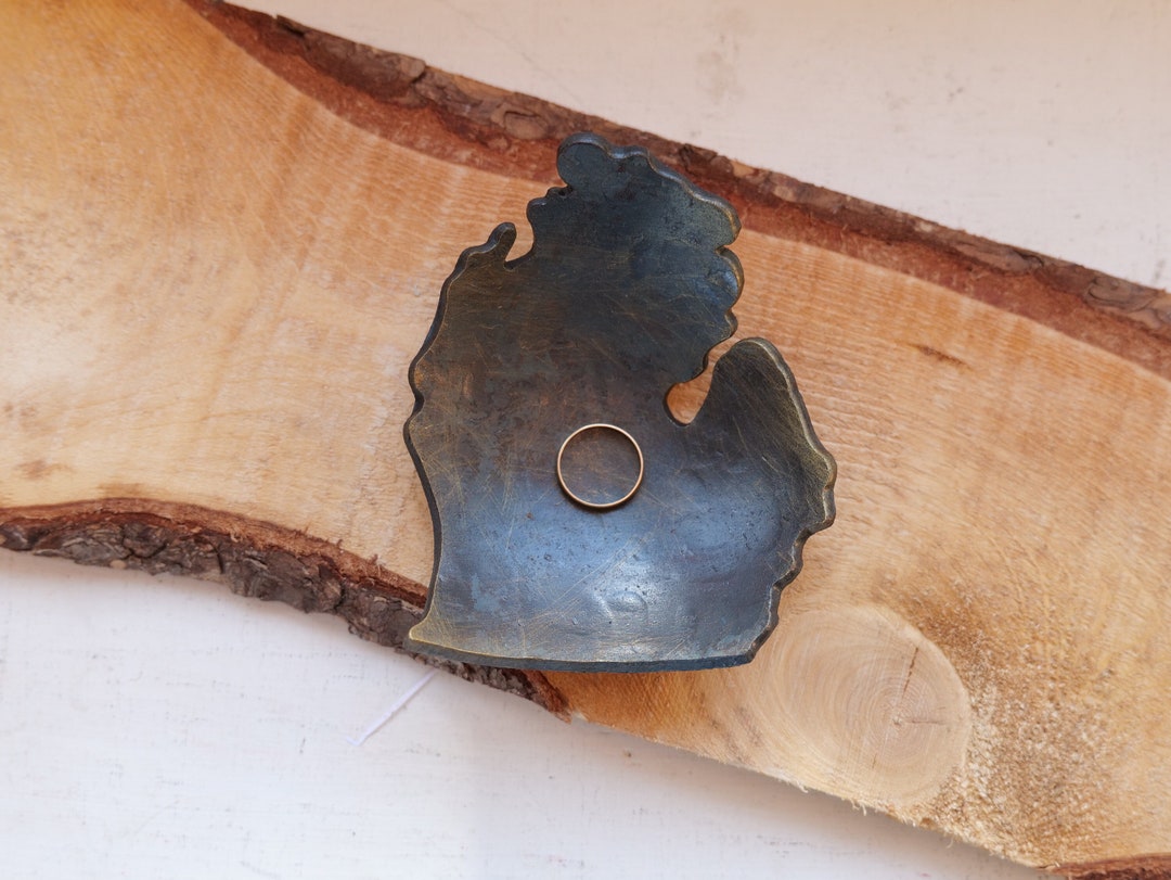 Hand Forged Michigan Trinket Dish Michigan Decor Michigan - Etsy
