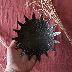 Hammered Abstract Spike Steel Bowl * Modern Gifts * Hand Forged Metal ...