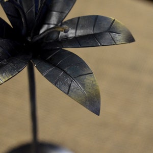 Metal Lily Art Sculpture *14" Metal Lily Blacksmith Made Sculpture ...