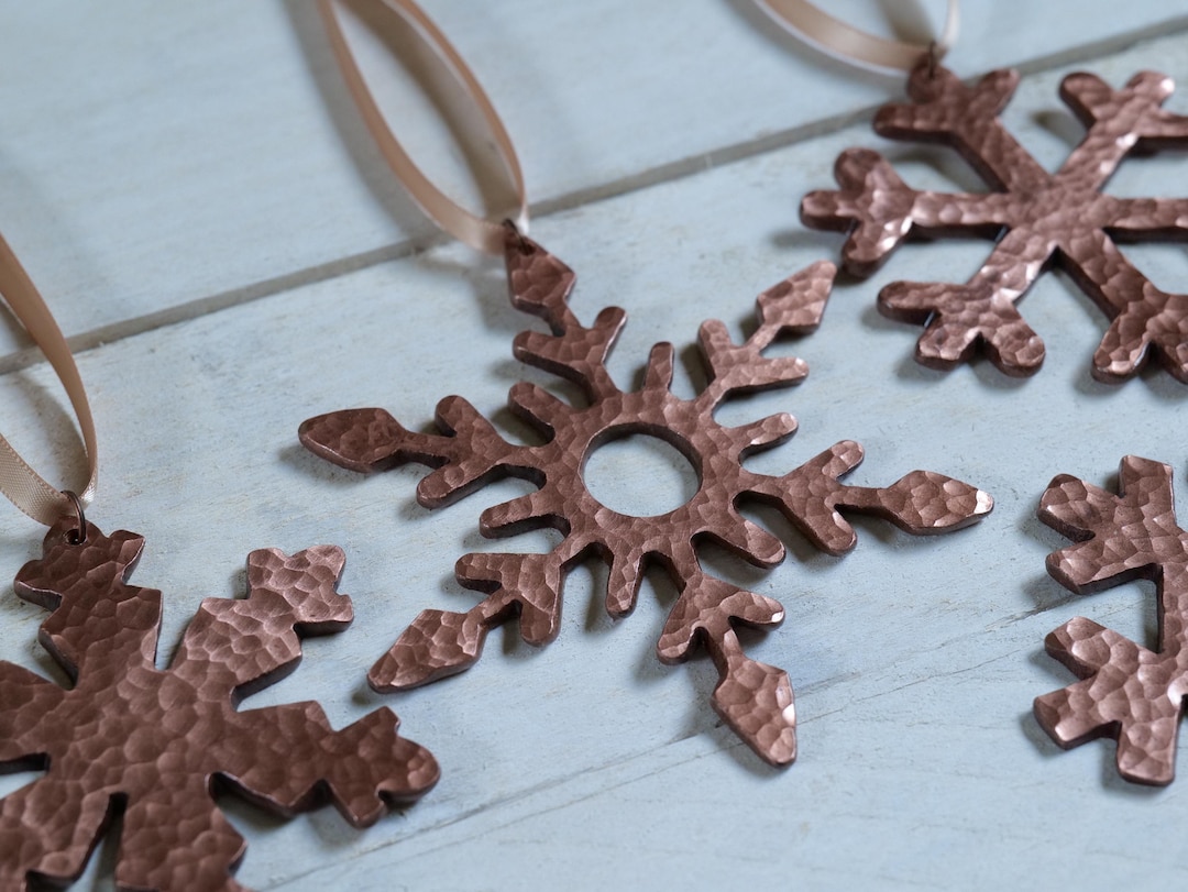 Hand Forged Copper Snowflake Ornament * Christmas Decor * Winter Gifts ...