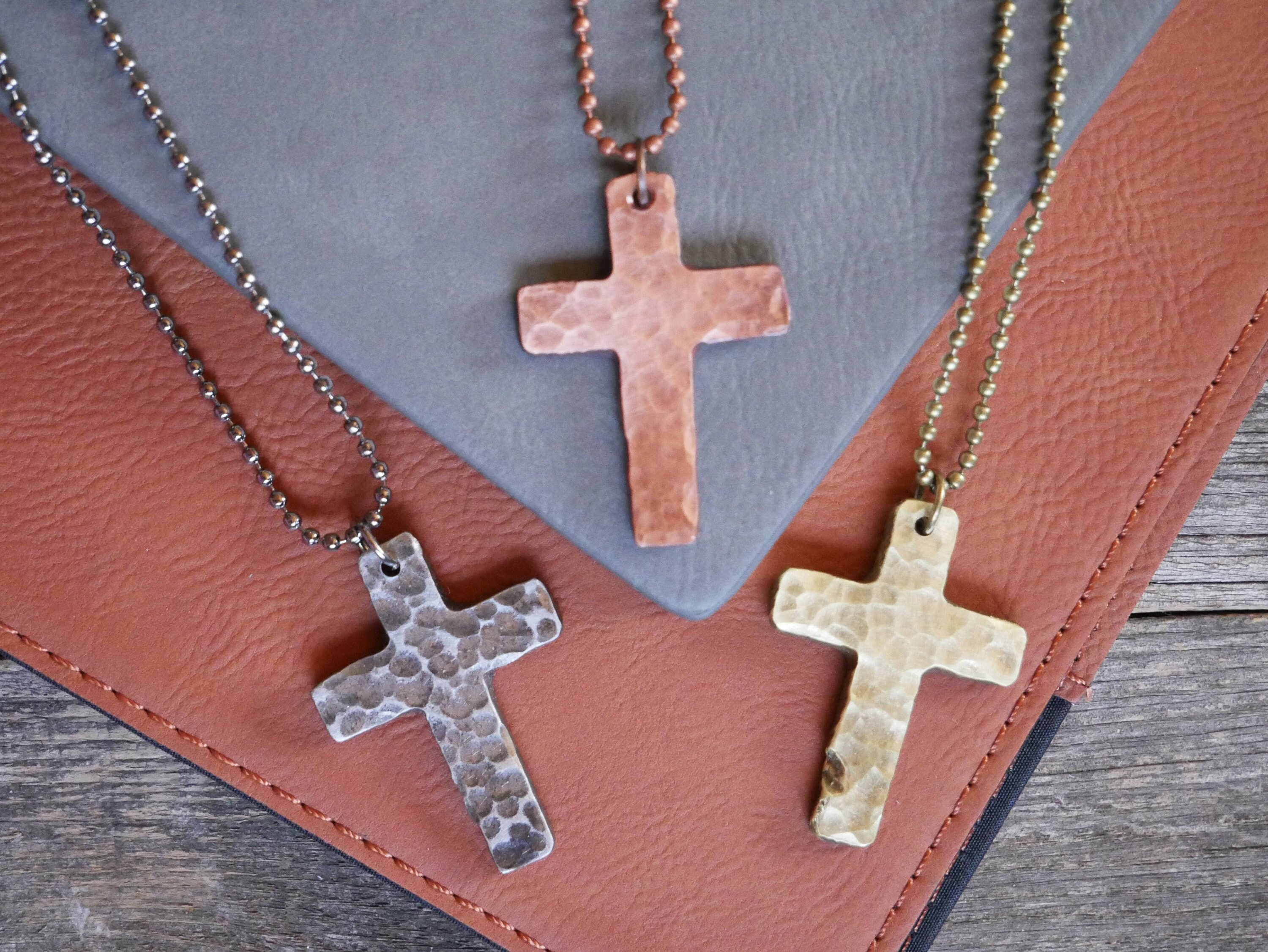 Hand Forged Copper Cross Hammered Cross Pendant Christian Gift for Men or Women Forged Cross Necklace Handmade Copper Necklace Etsy