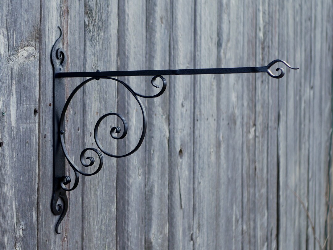 Hand Forged Sign Bracket With Flame Detail * Metal Sign Bracket for ...