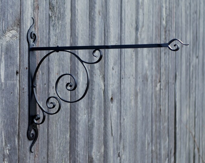 Hand Forged Sign Bracket With Flame Detail * Metal Sign Bracket for ...