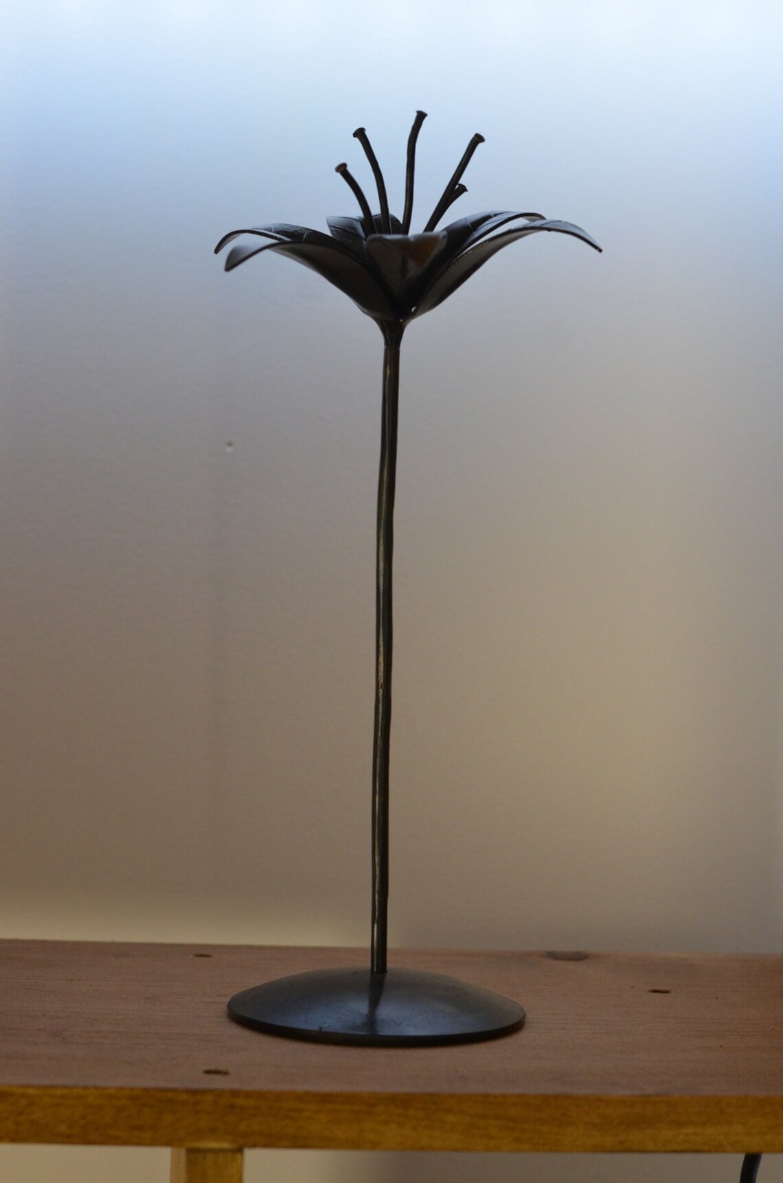 Metal Lily Art Sculpture *14" Metal Lily Blacksmith Made Sculpture ...